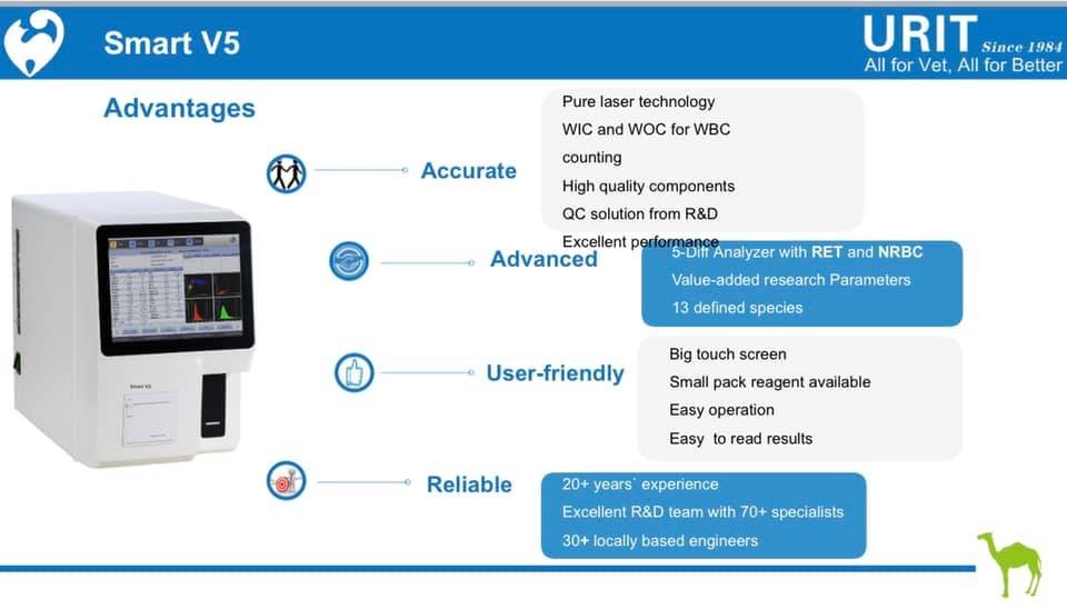 Hematology Analyser -5 Part with RET- URIT Smart- V5 Vet - BIODX